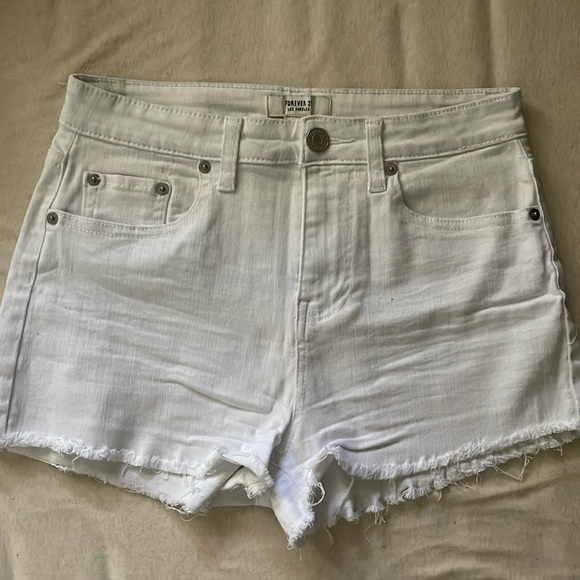 Forever 21 | Shorts | White High Rise Cut Off Jean Shorts | Poshmark